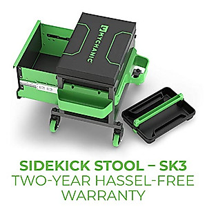 MYCHANIC Garage Rolling Toolbox Stool - Sidekick Stool - SK3 - Holds 500 lbs