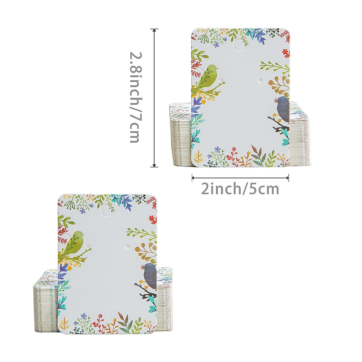 2" x 2.5" Leaf Earring Display Cards With Bags Necklace Display Cards Sets Earring Packing Holder Cards With bags Jewelry Packing For Earring Necklace Jewelry Packing 100Pack Paper 100Pack Bags