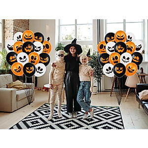 TUWUNA Halloween Party Decoration 60Pcs Halloween Balloons 12 Inch Latex Balloons 15 Styles Pumpkin and Ghost Face Balloon for Kids Birthday Party Favor Supplies Decorations Perfect for Your Party