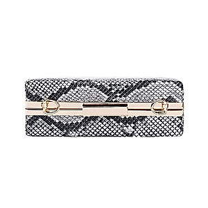 Mulian LilY Black Fashion Snakeskin Purses Bag For Women With Chain Strap Crossbody M577