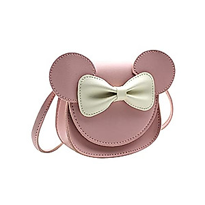Bolley Joss Crossbody Purse Bowknot Shoulder Bag Handbag Little Girl's Cute Purse with Cartoon Mouse Ears
