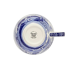 Blue Italian Teacups and Saucers | 7 Oz Cups for Coffee, Tea, and Hot Cocoa | Fine Earthenware | Microwave and Dishwasher Safe | Made in England