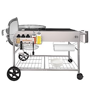Grill Table for Weber 22" &18" Original Kettle, for Weber Grill Table, Stand Cart for JumboJoe Master-Touch Charcoal Outdoor Prep Performer Charcoal Accessories for Outside