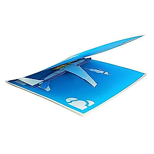 PopLife Jet Airplane Pop Up Card for All Occasions - Happy Birthday, Graduation, Congratulations, Retirement, Work Anniversary, Fathers Day - Pilots, Plane Travelers - Folds Flat for Mailing