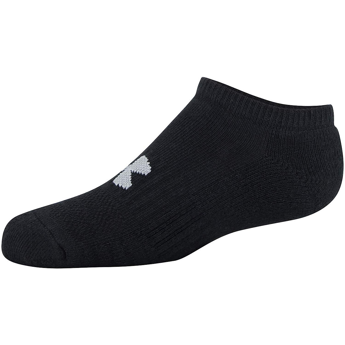 Under Armour Youth Training Cotton No Show Socks, Multipairs , Black (6-Pairs) , Small