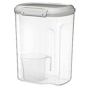 Sistema Flour and Sugar Storage Containers for Pantry with Lids and Measuring Cup, Dishwasher Safe, 13.7-Cup, White