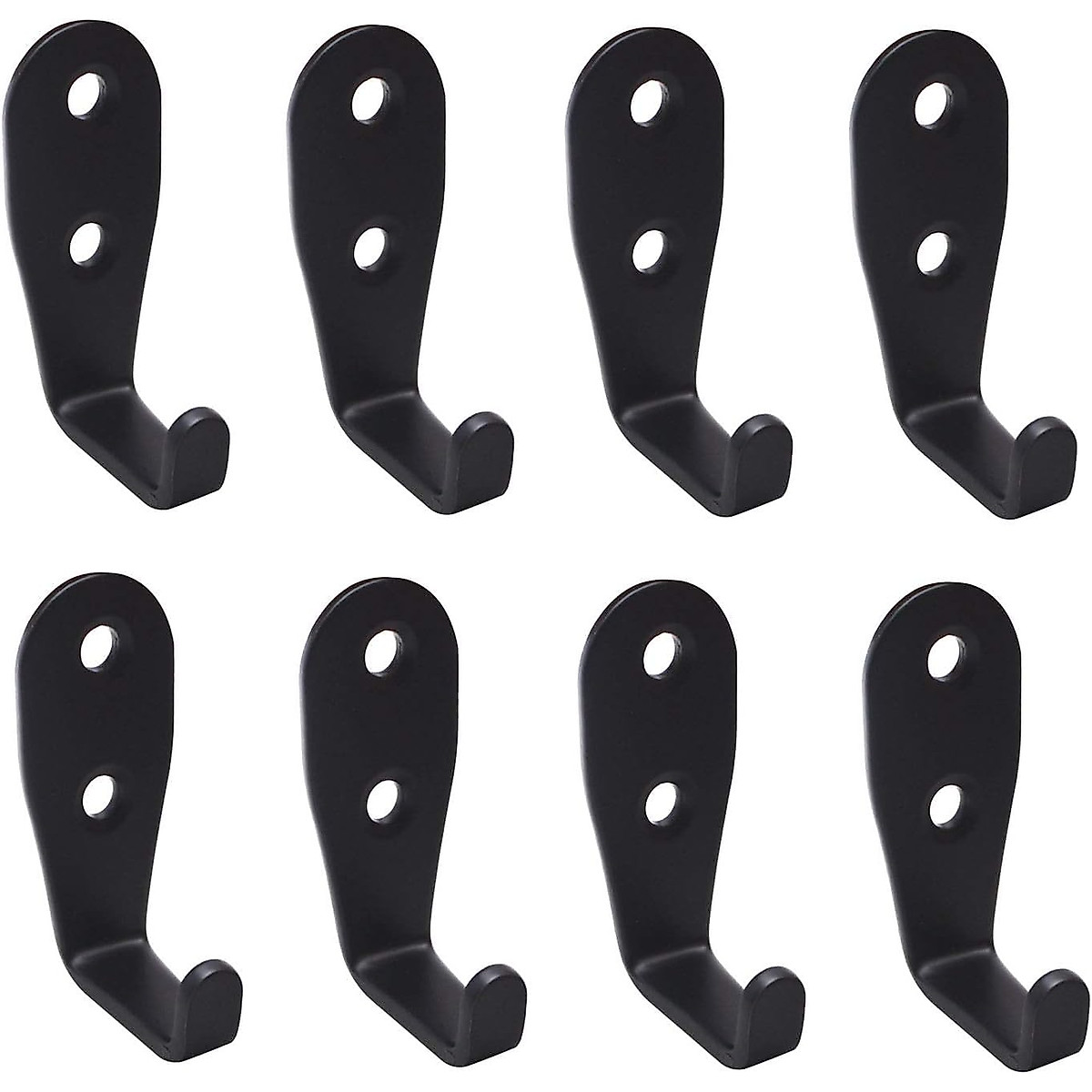 MY MIRONEY 2.5" x 1" L Shape Coat Hooks Stainless Steel Single Hook Robe Hook Pots and Pans Hanger Wall Mounted Pack of 8