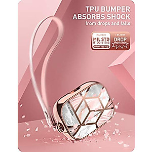 i-Blason Cosmo Series Case Designed for Airpods Pro, 360° Protective Stylish AirPods Pro Case Cover Compatible with Apple AirPods Pro (2019) - Marble