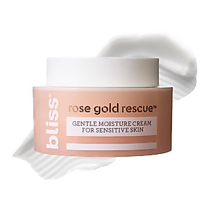 Bliss Rose Gold Rescue Gentle Moisturizer for Sensitive Skin | Fragrance-Free, Calming Daily Hydration with Rose Water & Colloidal Gold| 1.7 oz