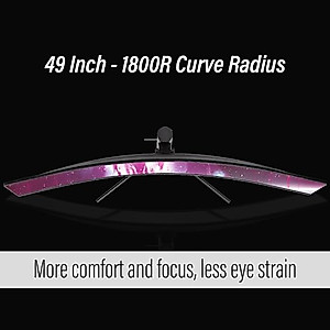 Deco Gear 49" Curved Ultrawide E-LED Gaming Monitor, 32:9 Aspect Ratio, Immersive 3840x1080 Resolution, 144Hz Refresh Rate, 3000:1 Contrast Ratio (DGVIEW490)