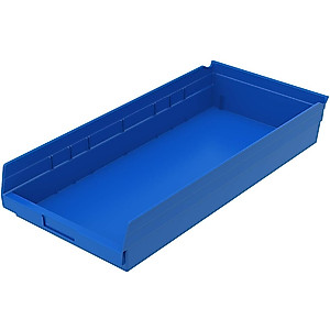 Akro-Mils 30174 Plastic Nesting Shelf Bin Box, (24-Inch x 11-Inch x 4-Inch), Blue, (6-Pack)