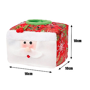 EOQPDECD 2 Pcs Christmas Tissue Box Cover Rectangular Santa Claus Xmas Snowman Tissue Case Tissue Holder Paper Towel Holder Napkin Container Winter Desktop Decoration for Holiday Home Office