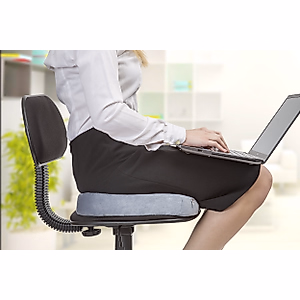 Dr. Flink Tailbone Seat Cushion - Pain Relief Chair Pillow, Cool Gel-Enhanced 100% Memory Foam, Orthopedic & Quality Comfort | Support & Relives Back & Sciatica, for Car, Truck, Home, and Office