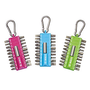 Bosch 21 Piece Screwdriver Bit Set Pink (with Magnetic Bit Holder, Carabiner, Accessory for Electric Screwdrivers)