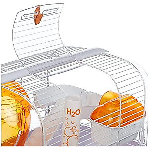 Habitrail Cristal Hamster Cage, Small Animal Habitat with Hamster Wheel, Water Bottle and Hideout,White