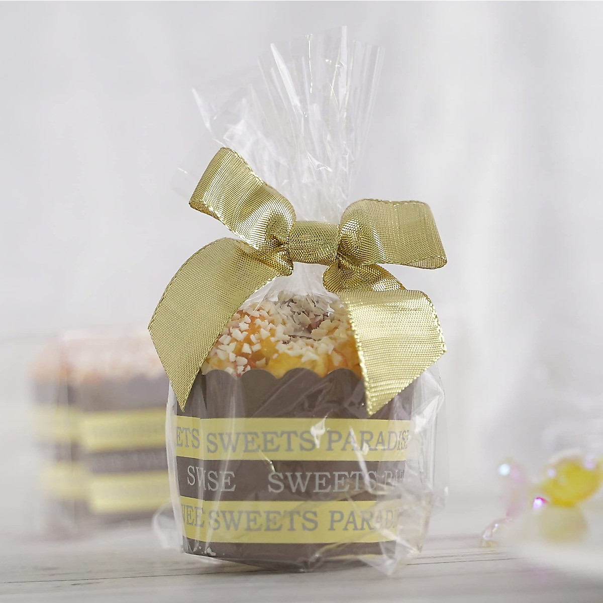 AIMUDI Silver Bows for Christmas Tree 3 Inch Small Silver Bows for Gift Wrapping Silver Twist Tie Bows for Treat Bags Premade Metallic Bows for Crafts, Wreaths, Party Favors, Goodie Bags - 24 PCs