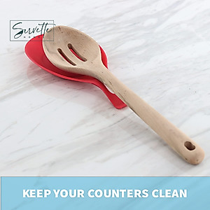 Round Silicone Spoon Rests - Set of 2 Red