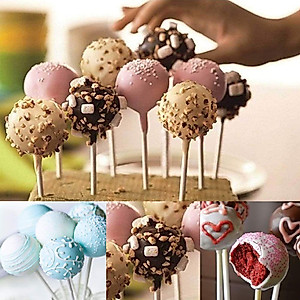 WARMBUY 20 Cavity Silicone Cake Pop Mold Lollipop Baking Mold Tray with Sticks, Pink