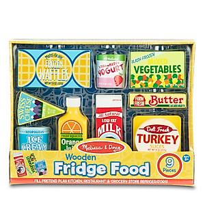 Melissa & Doug Fridge Food Wooden Play Food Set (9 pcs)