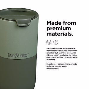 Klean Kanteen Rise 10oz Lowball - Stainless Steel Tumbler with Flip Lid - Stellar