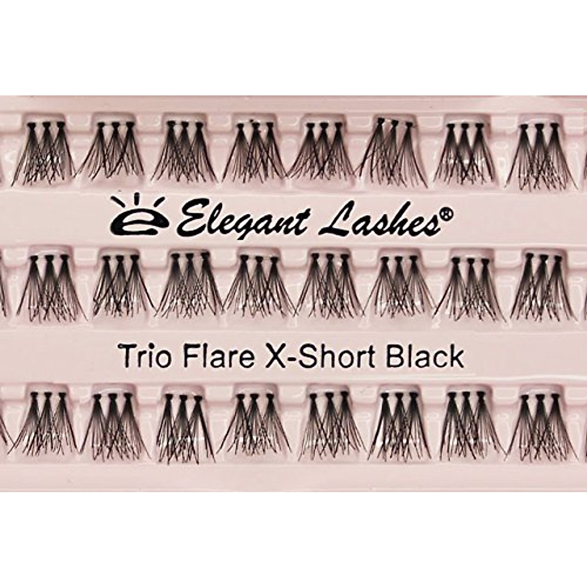 Elegant Lashes Trio Flare - X-SHORT Black Individual Lashes (Pro Dozen Pack - 12 Trays)