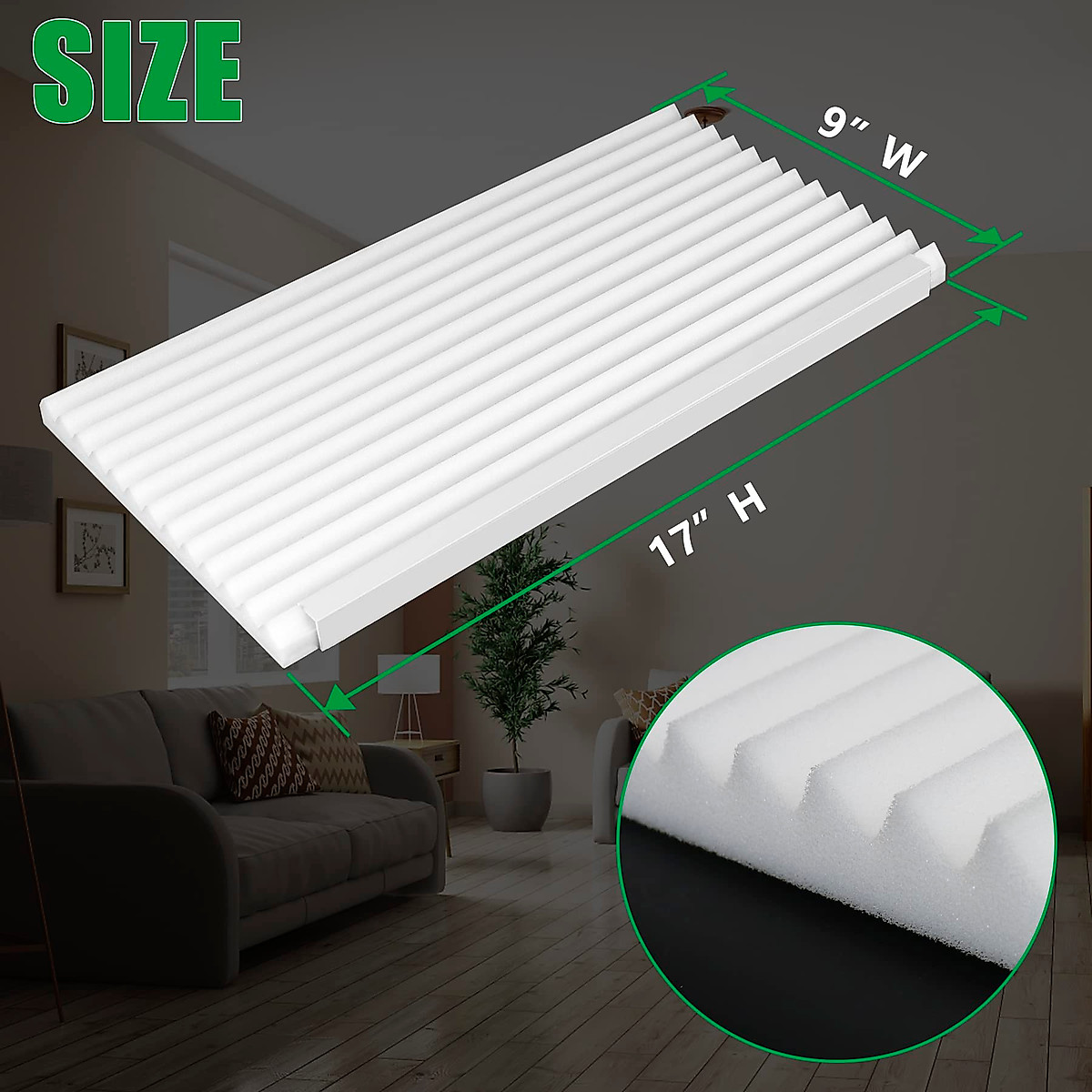 Forestchill Window Air Conditioner Side Panels, Universal Window AC Insulation Foam Panels, Pack of 2 Insulated Window AC Side Panels, 17 x 9 x 7/8 inches