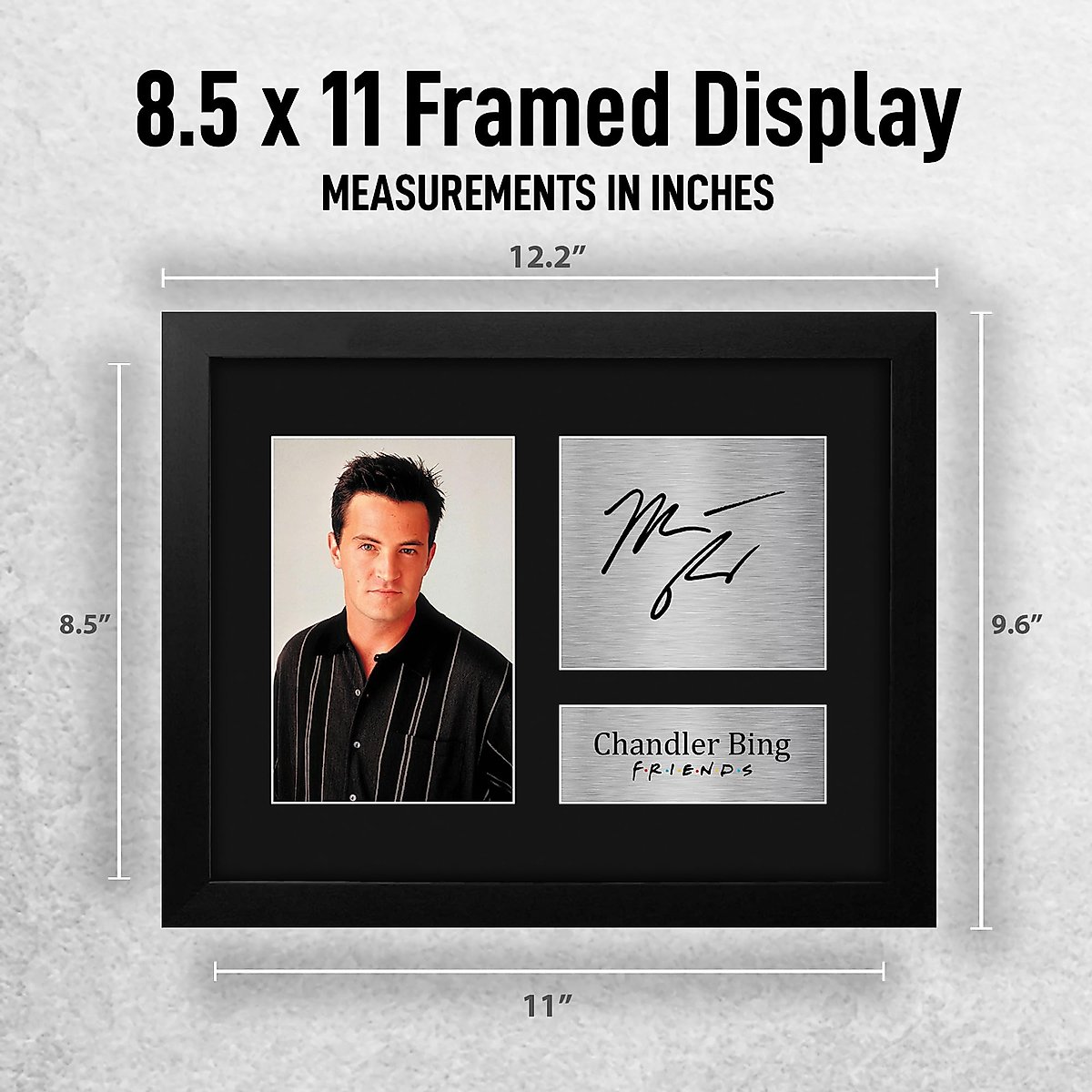 HWC Trading Chandler Bing Friends Signed Printed Autograph Print Photo Matthew Perry Framed Gift Picture Display - US Letter Size