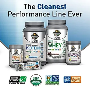 Garden of Life Sport Whey Protein Powder Vanilla, Premium Grass Fed Whey Protein Isolate Plus Probiotics for Immune System Health, 24g Protein, Non GMO, Gluten Free, Cold Processed - 20 Servings