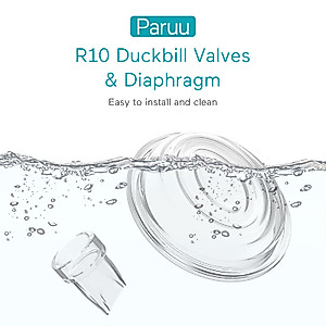 Paruu R10 Duckbill Valves & Silicone Diaphragm, R10 Original Breast Pump Parts, Wearable Breast Pump Replacement Accessories, 2 Pack Set