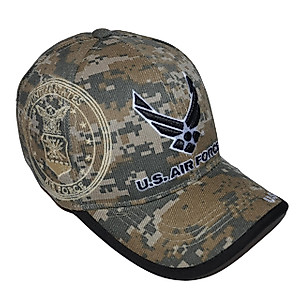 Icon Sports Group US Air Force Hat Official Licensed Military Cap, Unisex Embroidered Camo Military Baseball Cap