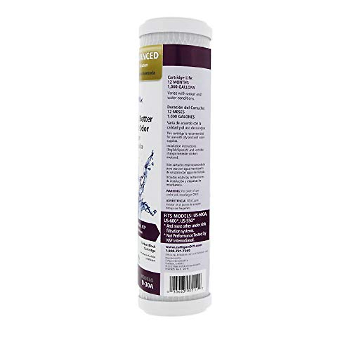 Culligan Advanced D-30A Water Filter Replacement Cartridge, 1,000 Gallon, White - D-30A Advanced
