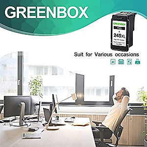 GREENBOX Remanufactured Canon 245xl Black Ink Cartridge Replacement for Canon PG-245XL 245XL 245 XL for Canon PIXMA MX492 MX490 MG2920 MG2420 MG2520 MG2522 MG2922 IP2820 Printer (1 Black)