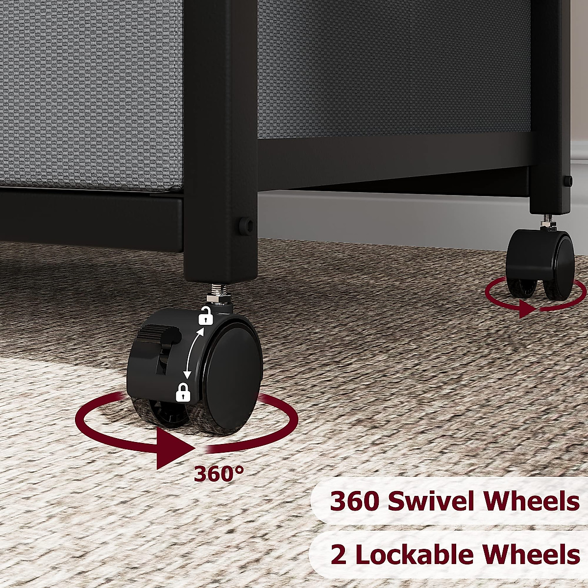 IDEALHOUSE Lateral File Cabinet with 3 Drawer, Mobile Filing Cabinet Rolling Printer Stand Fits A4 or Letter Size, Lateral Filing Cabinet with Wheels, Under Desk Storage Cabinet for Home Office, Grey