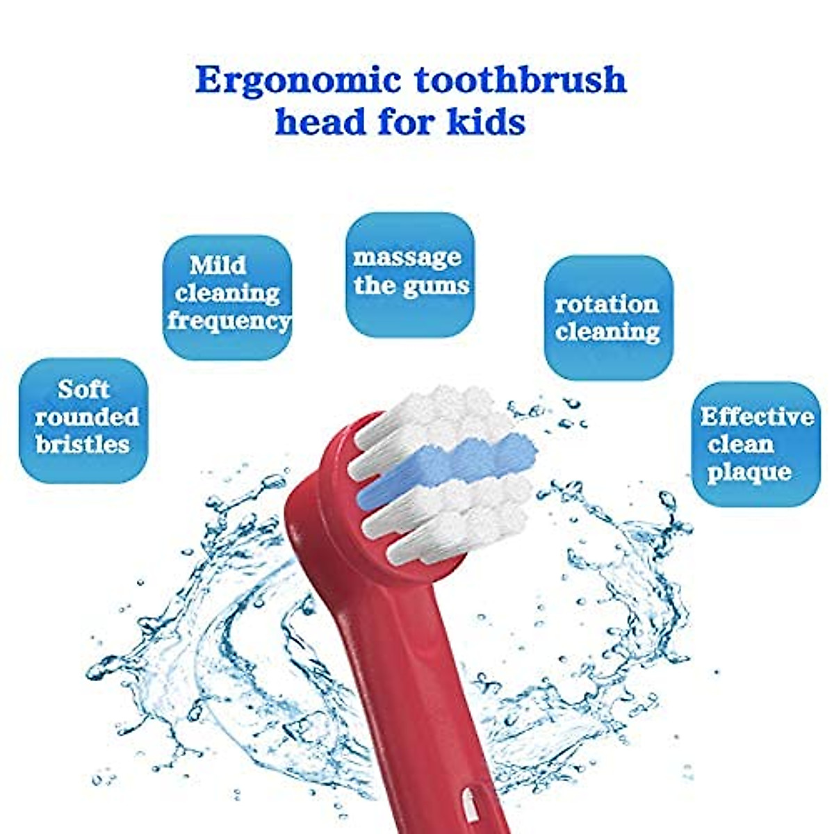 WuYan Toothbrush Heads for Oral B Kids Electric Toothbrush, 16 Pack Replacement Toothbrush Heads for Children,Compatible with Professional Care,Triumph,Advance Power etc