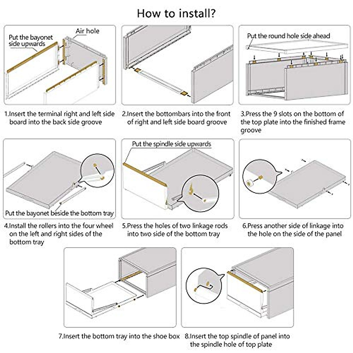 DACUN Safety Certification 10PCS Pull-Out Shoe Boxes, Drawer-Style Shoe Box, Stackable Shoe Storage Organizer, Space Saving Large Size Modular Shoe Cabinet, Foldable Clear Plastic Shoe Case