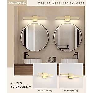 Joossnwell Gold Vanity Lights for Bathroom 24" Inch Dimmable 5CCT Modern Bath Vanity Lighting Fixtures Over Mirror LED Bathroom Wall Sconces Light 18W