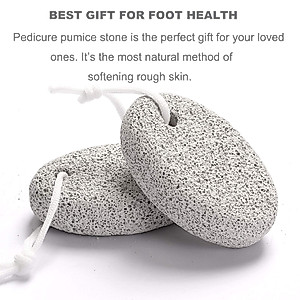 Natural Foot Pumice Stone for Feet, Borogo 2-Pack Lava Pedicure Tools Hard Skin Callus Remover for Feet and Hands - White&Red