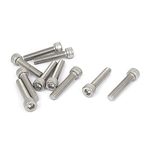 uxcell M6x30mm 304 Stainless Steel Hex Key Bolt Socket Head Cap Screws 1mm Thread Pitch 10pcs