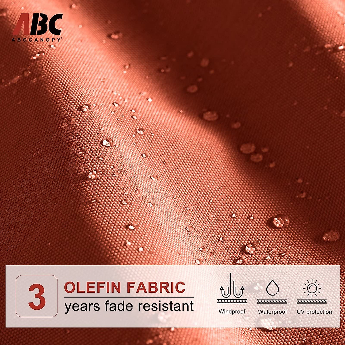 ABCCANOPY 11FT 3 Tiers Market Umbrella 3-Year-Non-Fading OLEFIN Canopy Patio Outdoor Aluminum Table Umbrella with 8 Sturdy Ribs, Rust