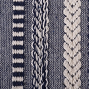 DII Braided Striped Throw, 50x60, Navy