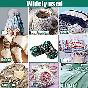 4 ROLL Yarn for Knitting Crochet, Velvet Yarn Knitting Yarn Fabric Cloth for DIY Craft Handmade VOORF Thread New Year Christmas Gift -Green, 142 Yards x 4