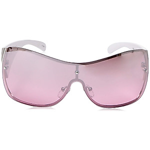 Southpole womens 1024sp Classic Metal UV Protective Shield Sunglasses for Women Trendy Gifts Women 170 mm, Silver & Pink, mm US
