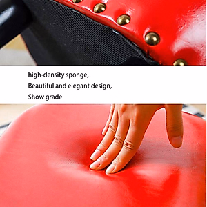 RILOOP Pu Leather Footstool Footrest Foot Stool Ottoman Pouffe Padded Square Seat Chair with 4 Legs Wooden/Green