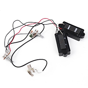 lovermusic 4 Strings Musical Ceramic Magnet ABS Modern Bass Opened Prewired Pickup Black