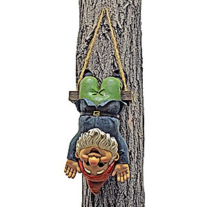 Design Toscano QM2452500 Alfie The Acrobat Swinging Outdoor Garden Funny Lawn Gnome Statues, Multicolored
