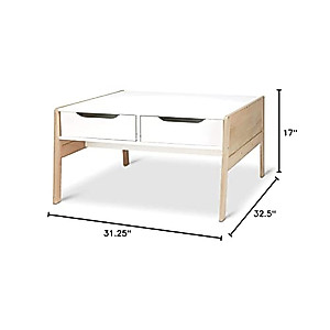 Melissa & Doug Wooden Art & Activity Table with Bins - Wooden Kids Activity Table, Kids Art Table With Storage,White
