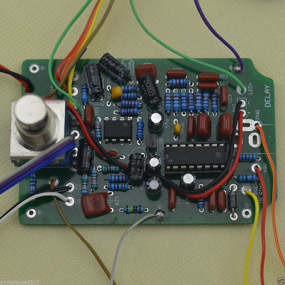 Delay-1 DIY Guitar Pedal Kit With 1590B Aluminum Metal Stomp Box Case Enclosure