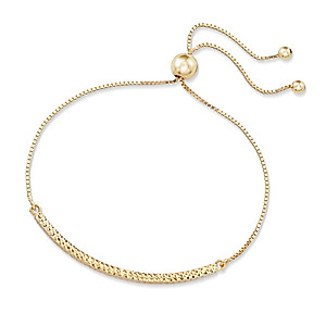 Ross-Simons 14kt Yellow Gold Diamond-Cut Bolo Bracelet