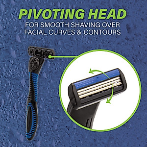 BROOKSTONE, 8 Pack Disposable Razors for Men or Women, Triple Stainless Steel Blade for Maximum Precision, Aloe Vera Strip Sooths Skin While Shaving, Pivoting Moving Head