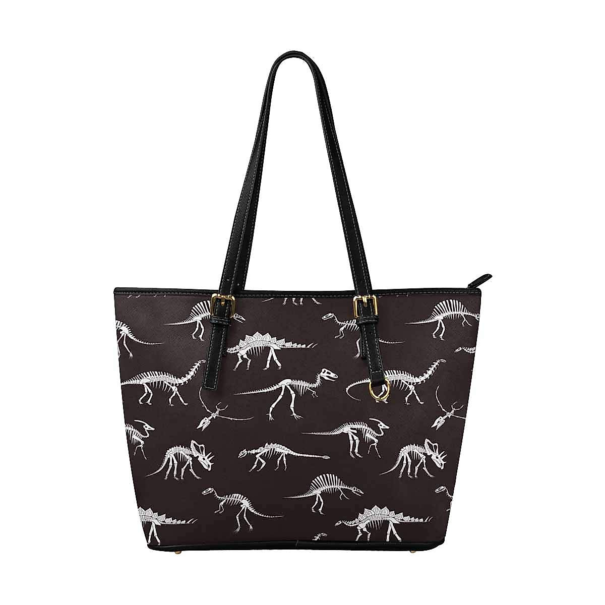 InterestPrint Dinosaur Bones Women Totes Top Handle HandBags PU Leather Purse